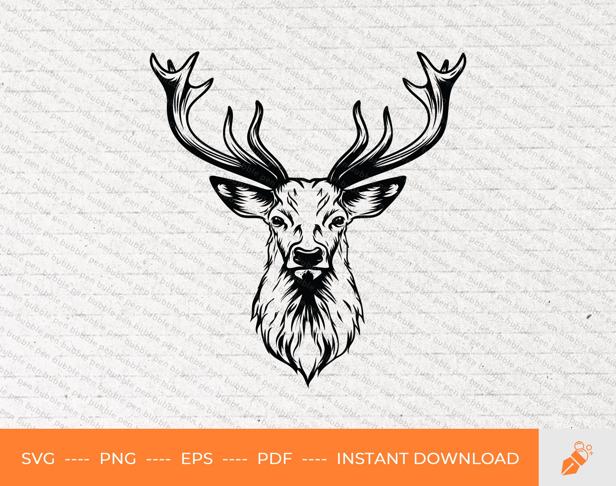 Deer Head SVG, Buck Head Svg, Deer Svg, Deer Antlers Svg, Mountain Deer ...