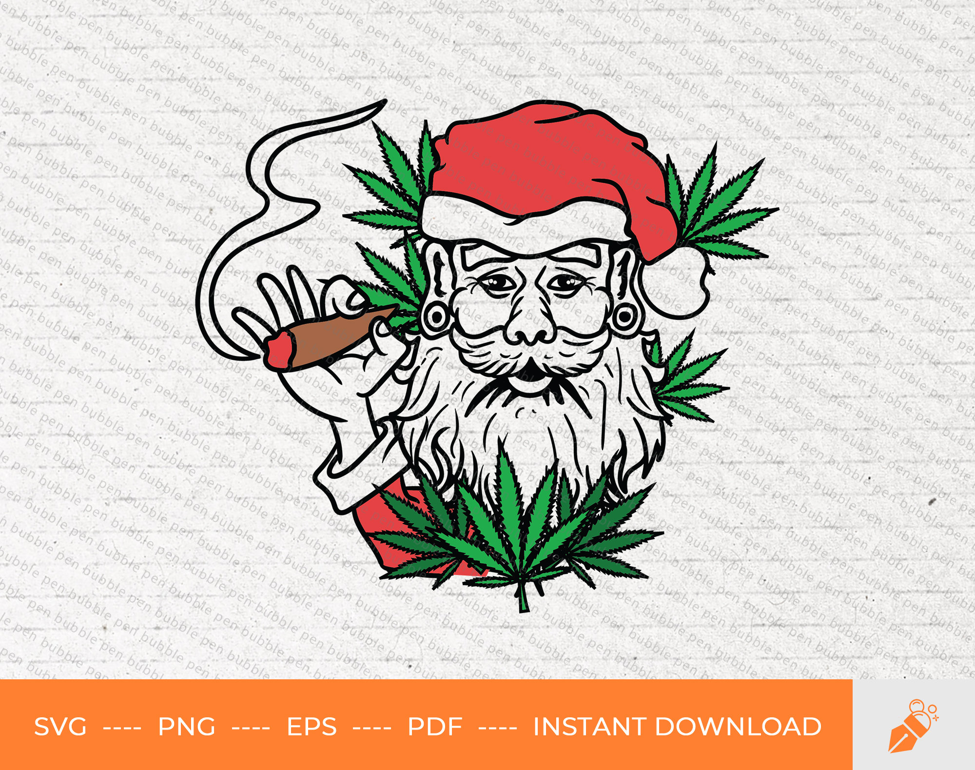 Santa Smoking Weed SVG Stoner Santa Claus Svg Dope Santa - Etsy