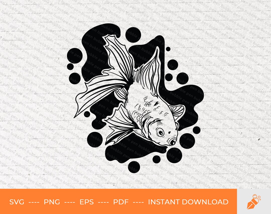 Gold Fish SVG, Fish Svg, Gold Fish Clipart, Fishing Svg, Ocean Sea ...