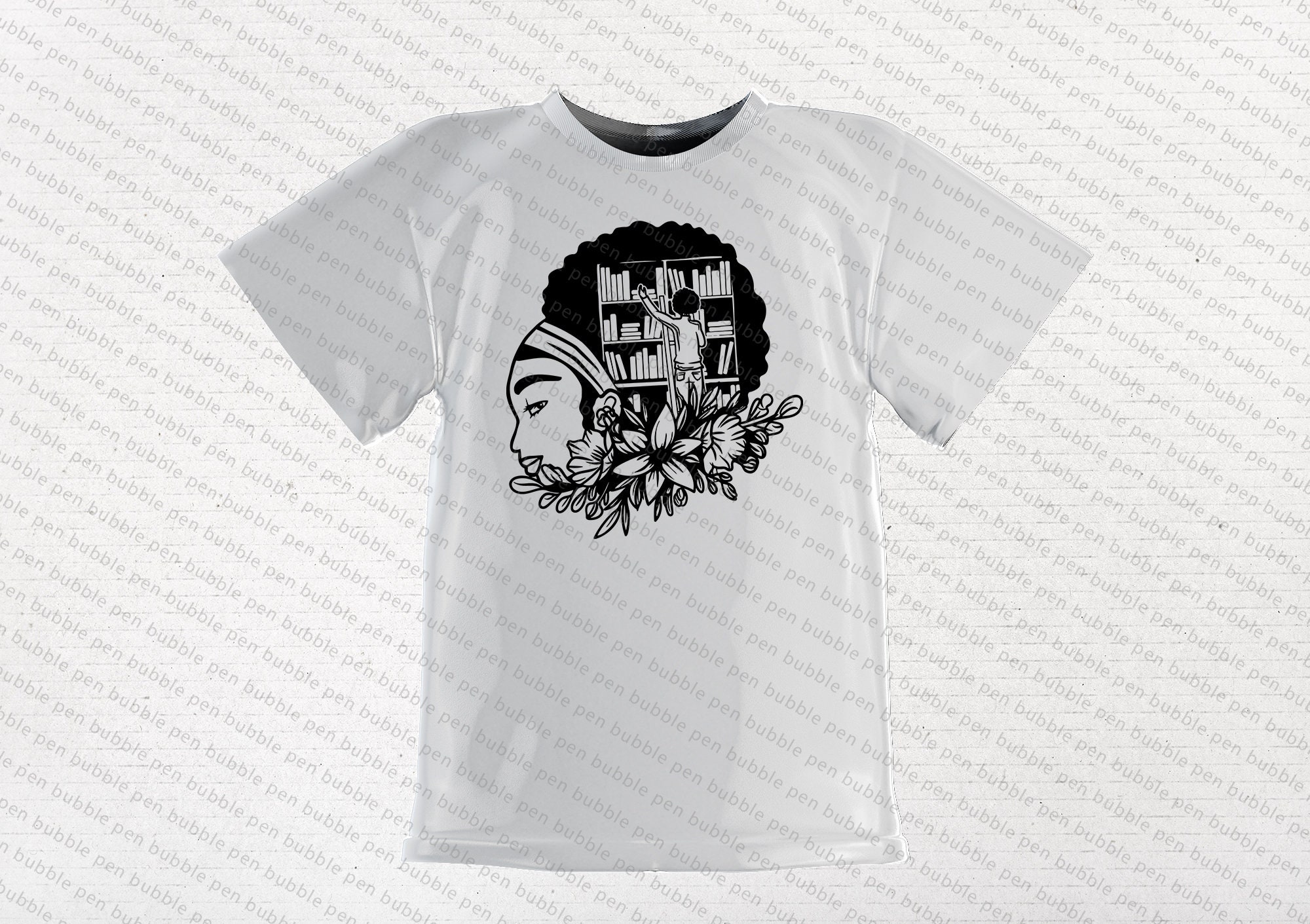 Afro Girl Books SVG, Afro Girl Floral Svg, Black Woman Svg, Afro ...