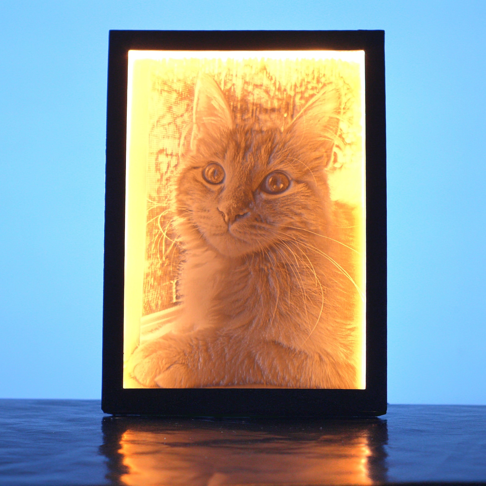 Lithoframe - Custom LED Light up Photo Frame Lithophane - Etsy