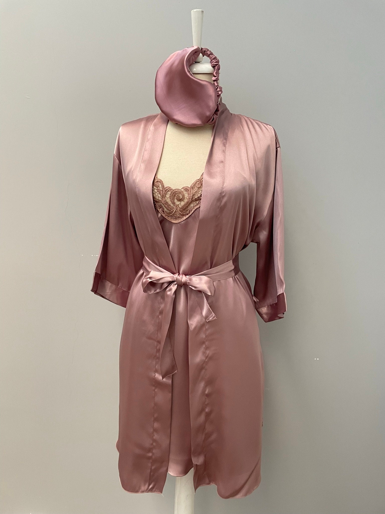 Silky Slip Dress Bride Robe Sets Silky Nightgown Bridal Nightgown ...