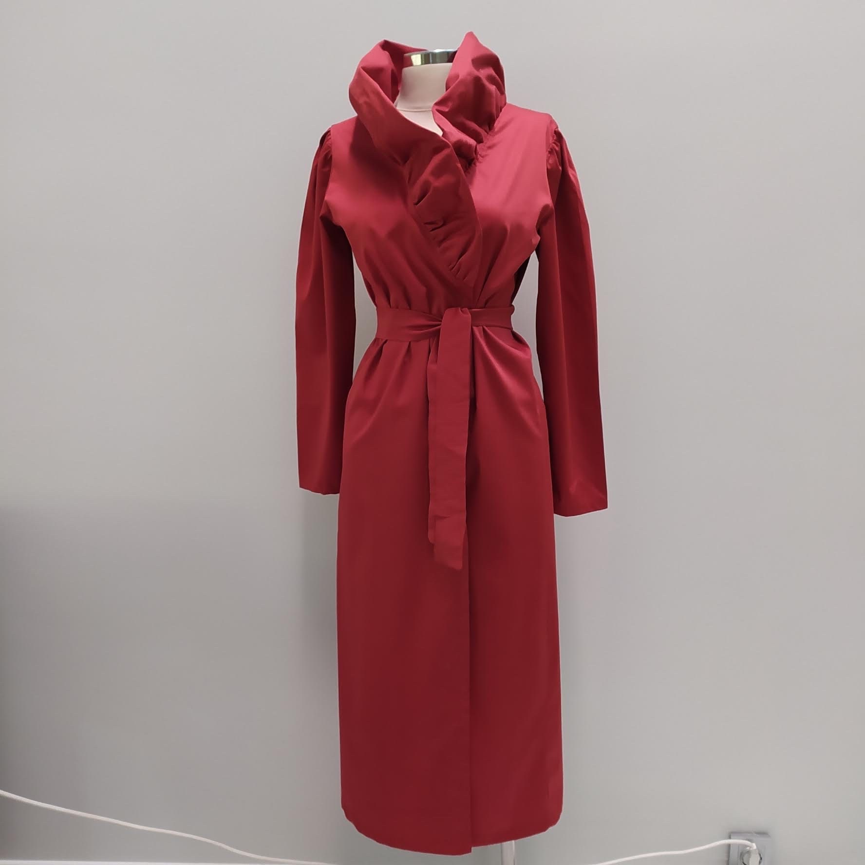 Valentine’s Day Red Cotton Satin Robe Long , LOVE Gift Red Robe Women ...