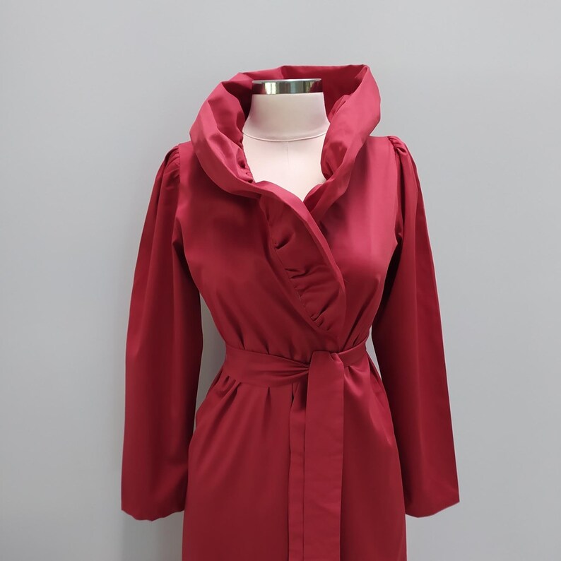 Valentine’s Day Red Cotton Satin Robe Long , LOVE Gift Red Robe Women ...
