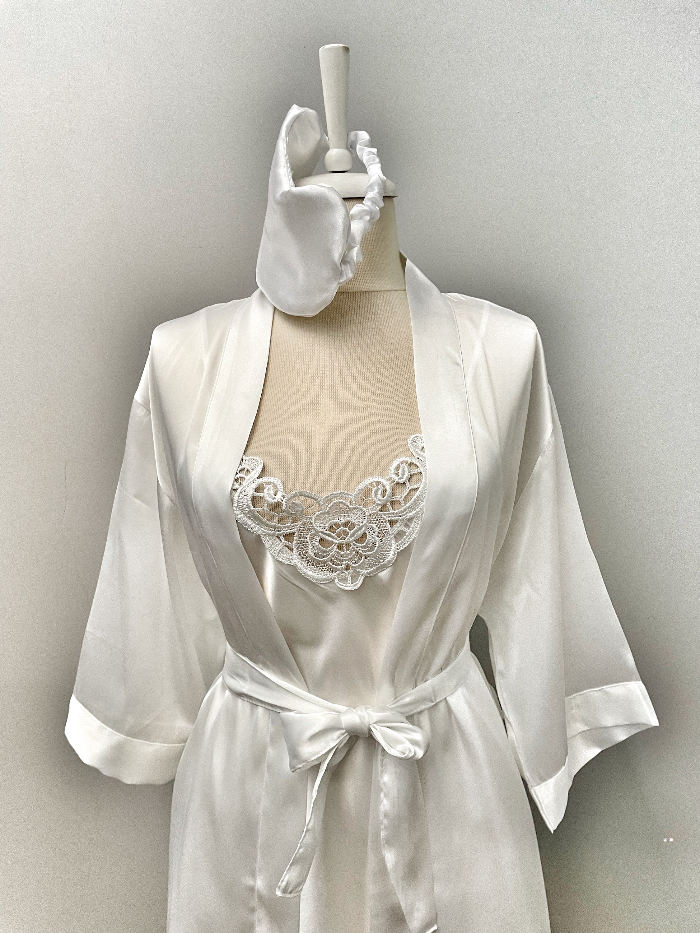 Silky Slip Dress Bride Robe Sets Silky Nightgown Bridal Nightgown ...