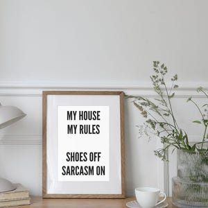 Funny House Rules Digital Print - My House My Rules Poster - Humorous ...