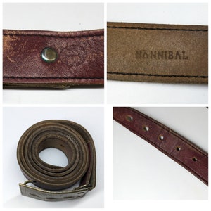 RARE. Hannibal Original Guality Antique Leather Belt, Handmade Buckle ...