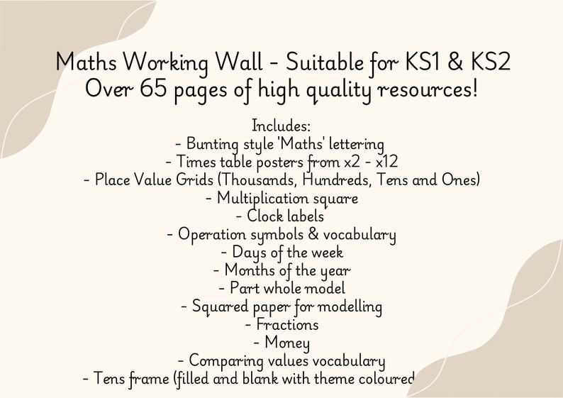 Botanical Maths Working Wall KS1 & KS2 - Etsy UK