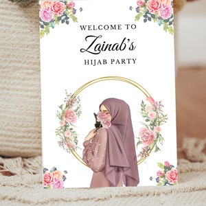 Personalised Hijab Party Decoration Decor Welcome Sign Printable| Quran ...