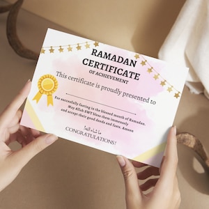 Ramadan Certificate of Appreciation for Kids| Islamic Muslim Eid Gift ...