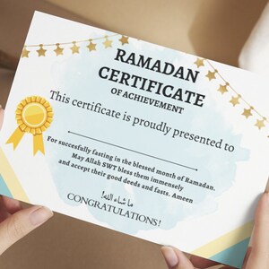 Ramadan Certificate of Appreciation for Kids Islamic Muslim Eid Gift ...
