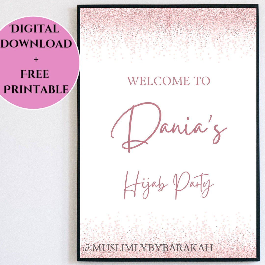 Personalised Hijab Party Decoration Decor Welcome Sign Printable| Quran ...