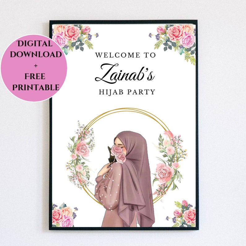 Personalised Hijab Party Decoration Decor Welcome Sign - Etsy