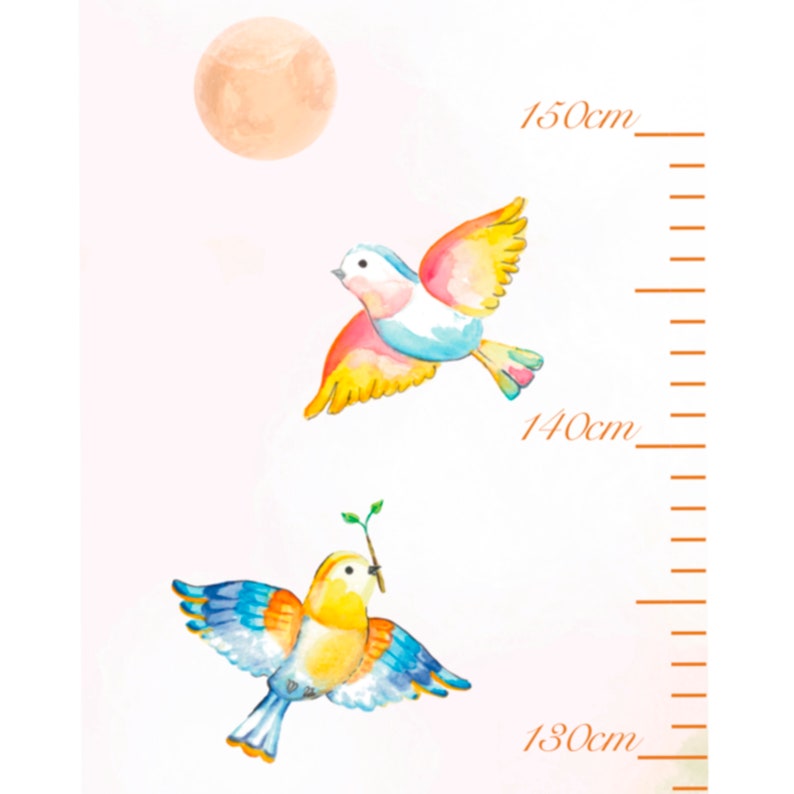 Watercolor Height Chart Forest Table Scale Growth Meter Wall ...