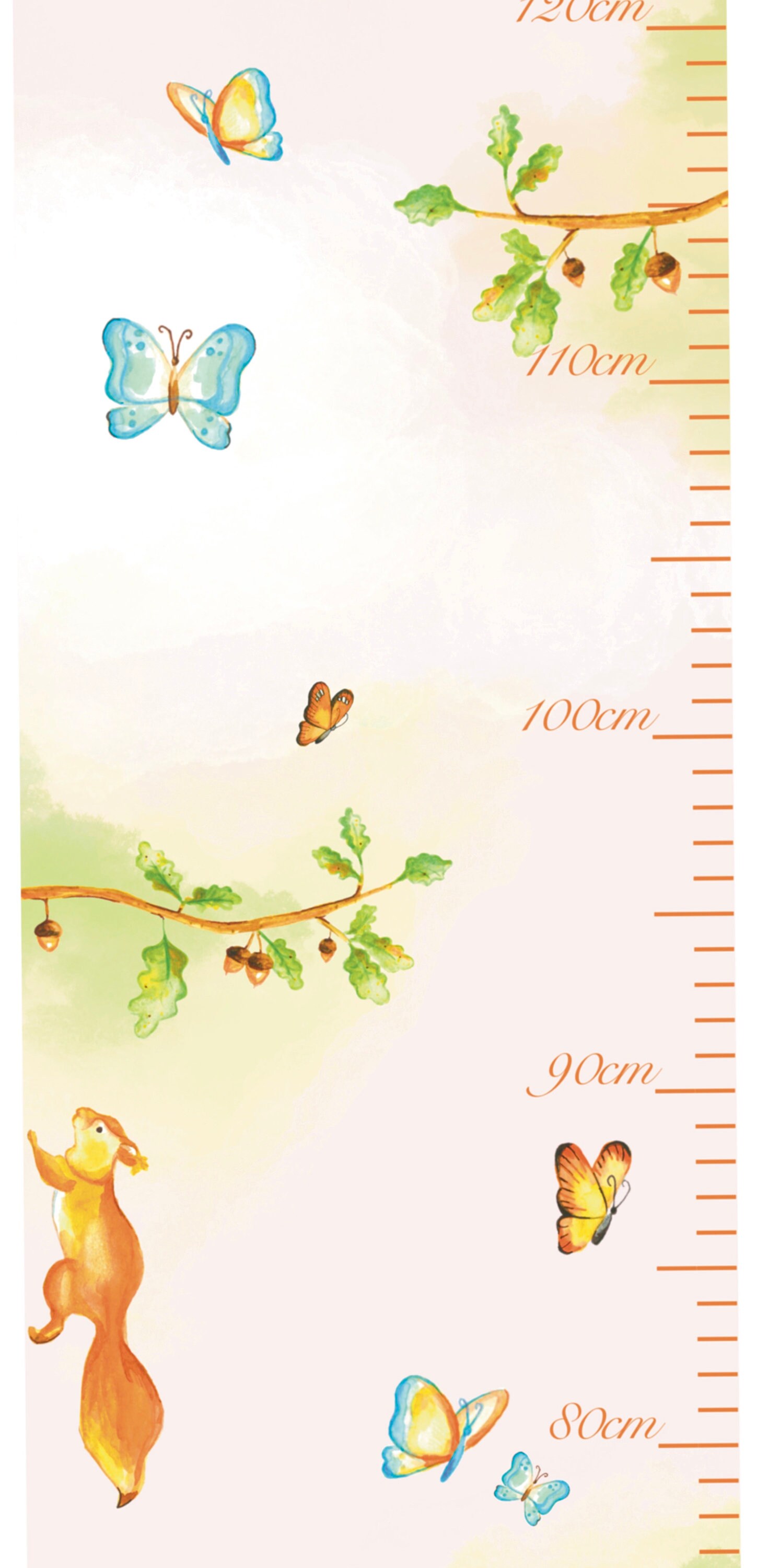 Watercolor Height Chart Forest Table Scale Growth Meter Wall ...