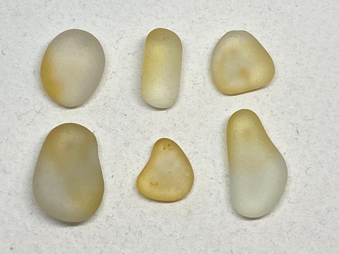 Shades of Yellow Seaglass - Stunning and Rare - Jewellery - Art Craft ...