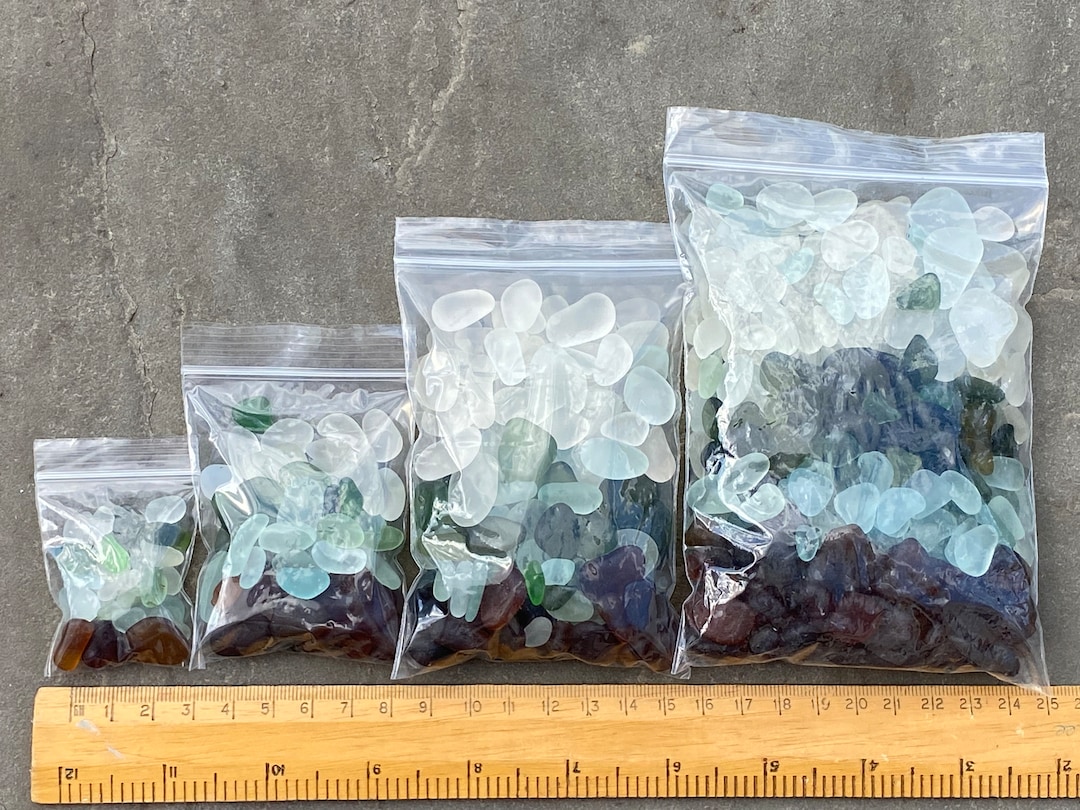 Bags of Sea Glass: Assorted Sizes - Brown, Green, Aqua and Clear ...