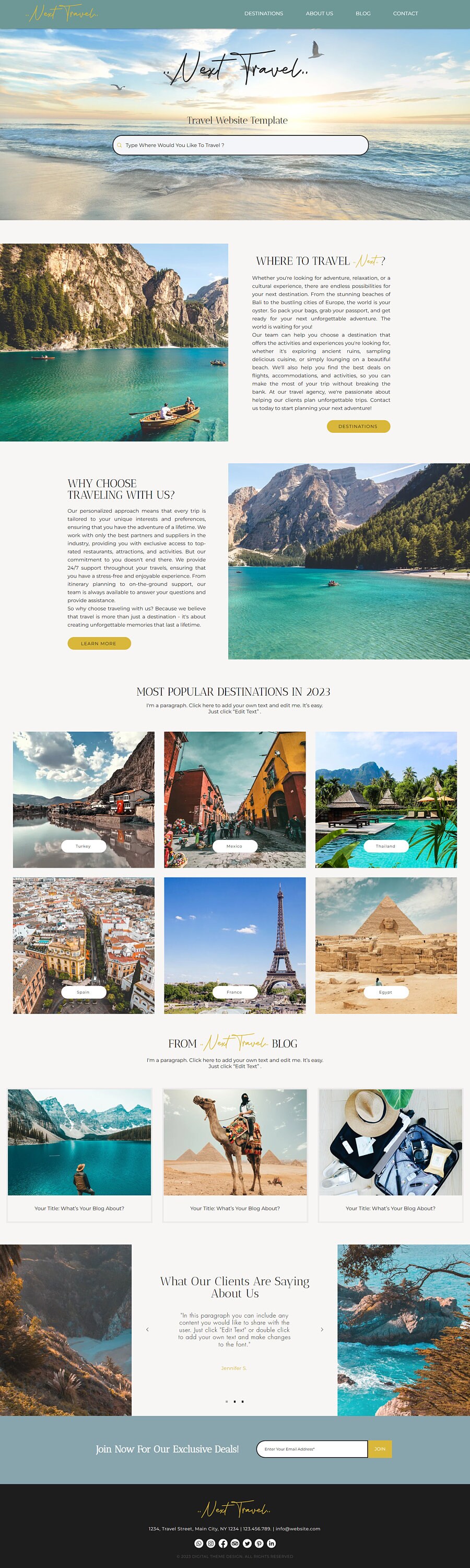 Premium Travel Website Template, for Travel Agencies, Travel Agents ...