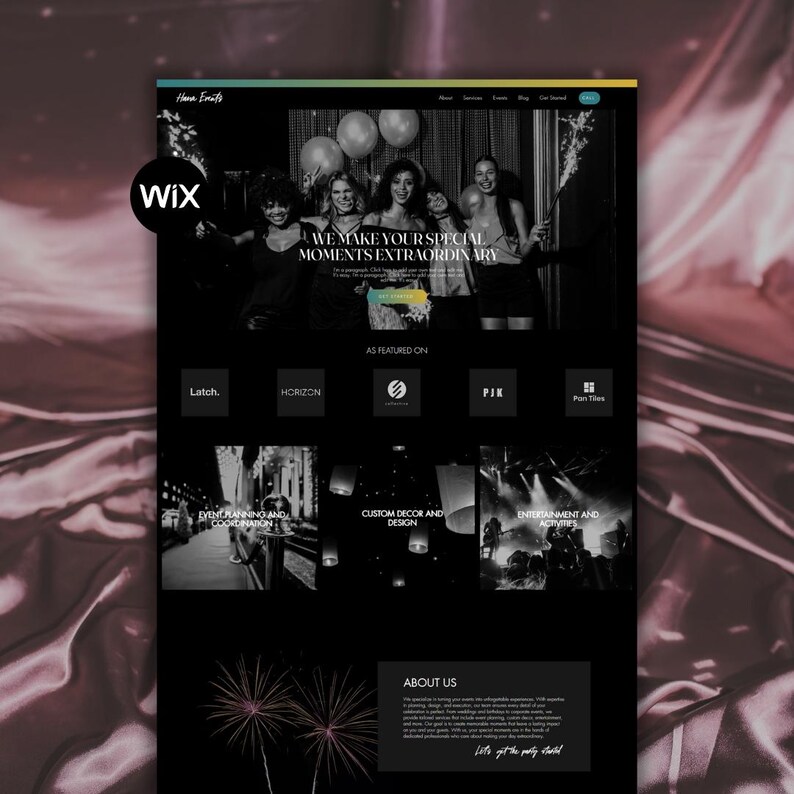 Wix Website Template for Event Planners, Wedding, Party Coordinators ...