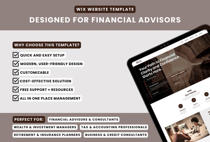 Wix Financial Advisor Website Template | Web Design for Financial ...