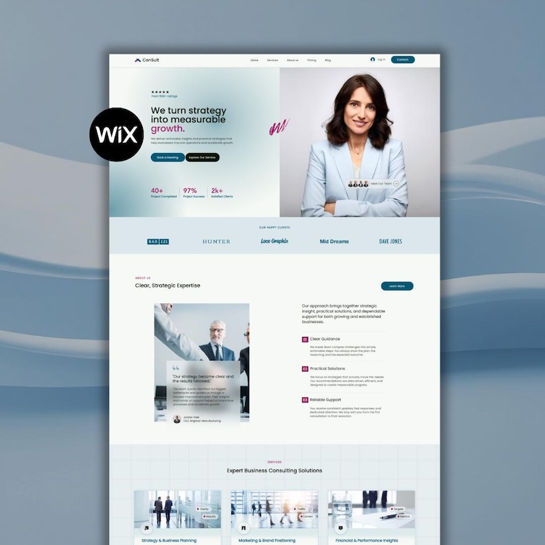 Wix Website Business Consulting Template, Corporate Agency Design ...