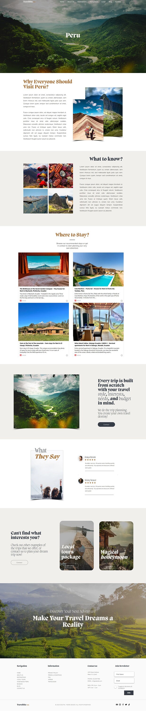 Premium Travel Business Website Template, for Travel Agencies, Travel ...