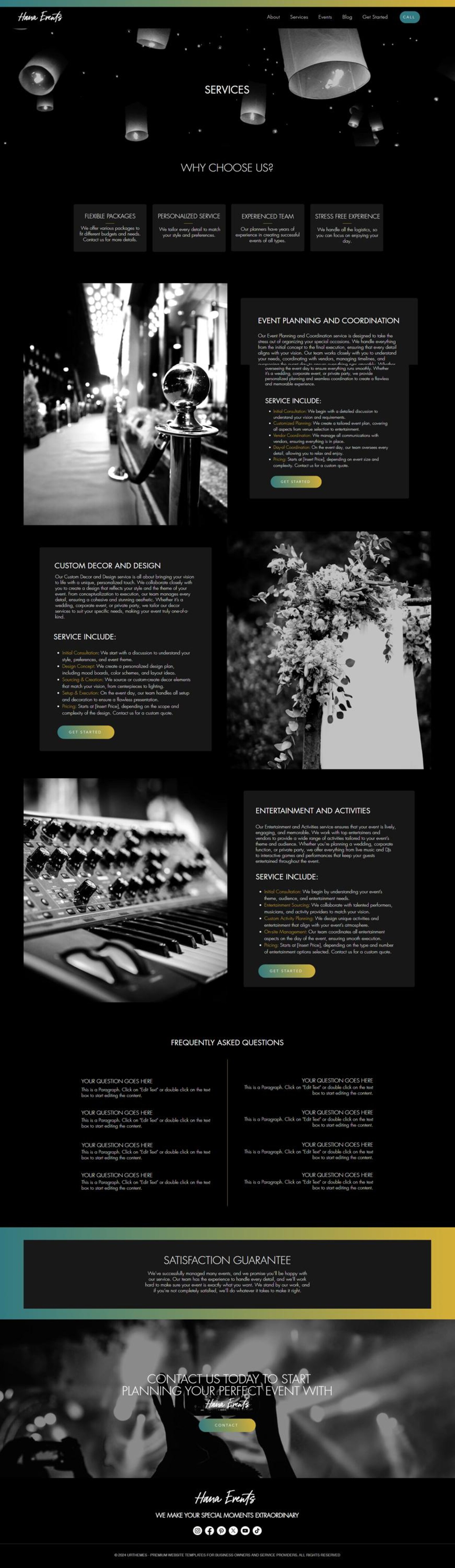 Wix Website Template for Event Planners, Managers, Designers | Wedding ...