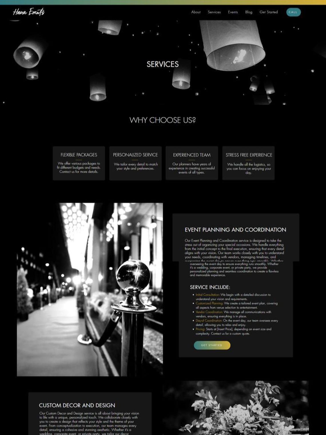 Wix Website Template for Event Planners, Wedding, Party Coordinators ...