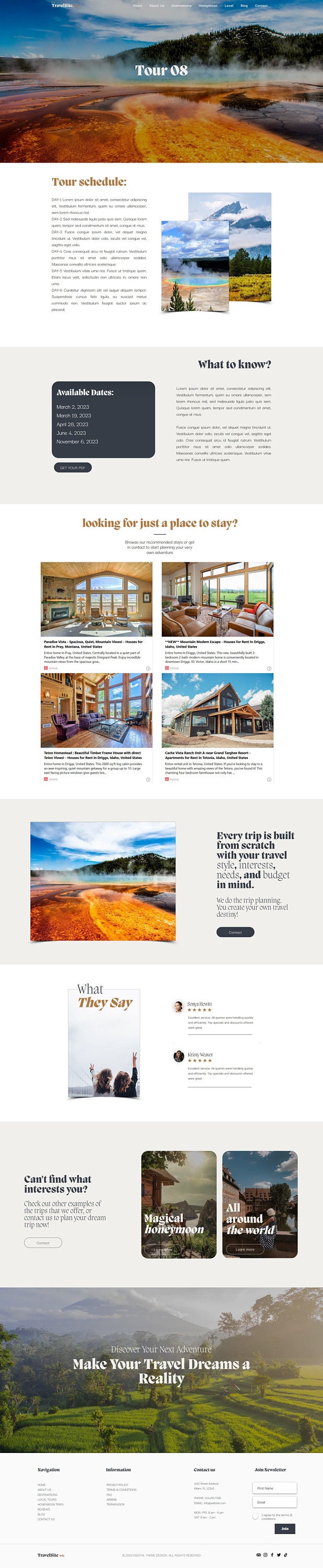 Premium Travel Business Website Template, for Travel Agencies, Travel ...