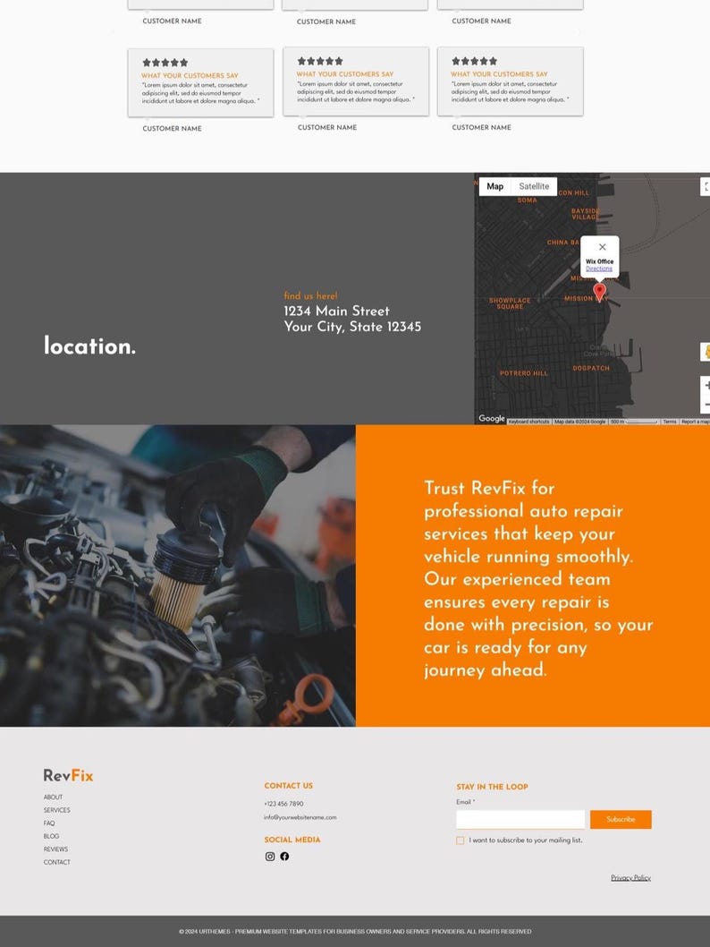 Wix Auto Repair Website Template | Mechanic, Garage, Car Service ...