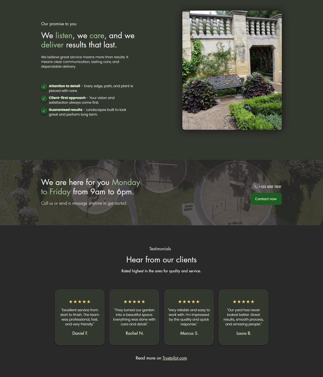 Wix Template for Landscaping Business | Lawn Care, Garden Design, Tree ...