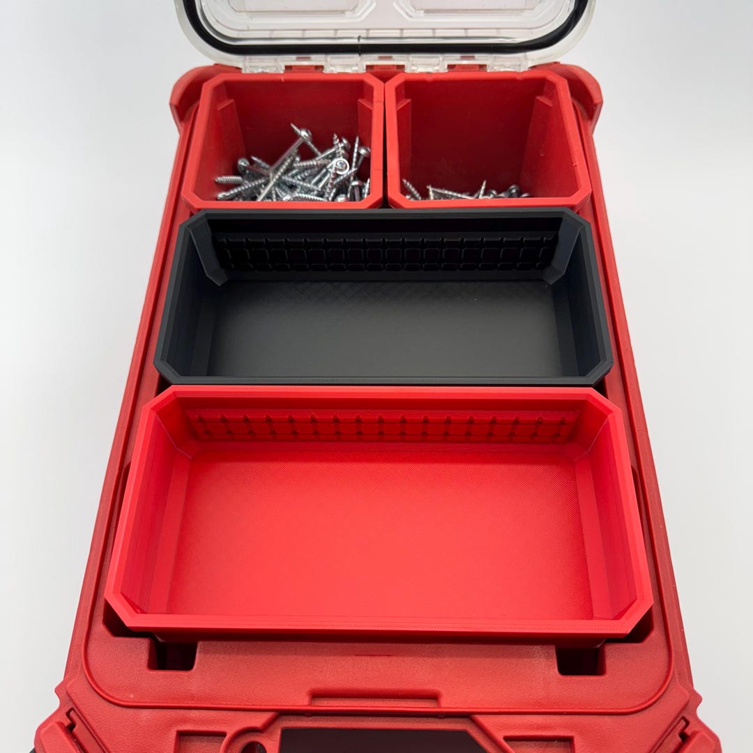 Milwaukee PACKOUT Bunk Bit Bin for Low-profile Packout Organzier - Red ...