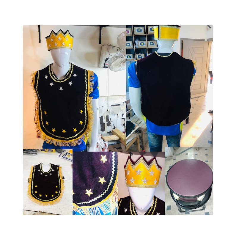 Masonic Regalia Hoj Heroines of Jericho Apron With Crown-hse - Etsy