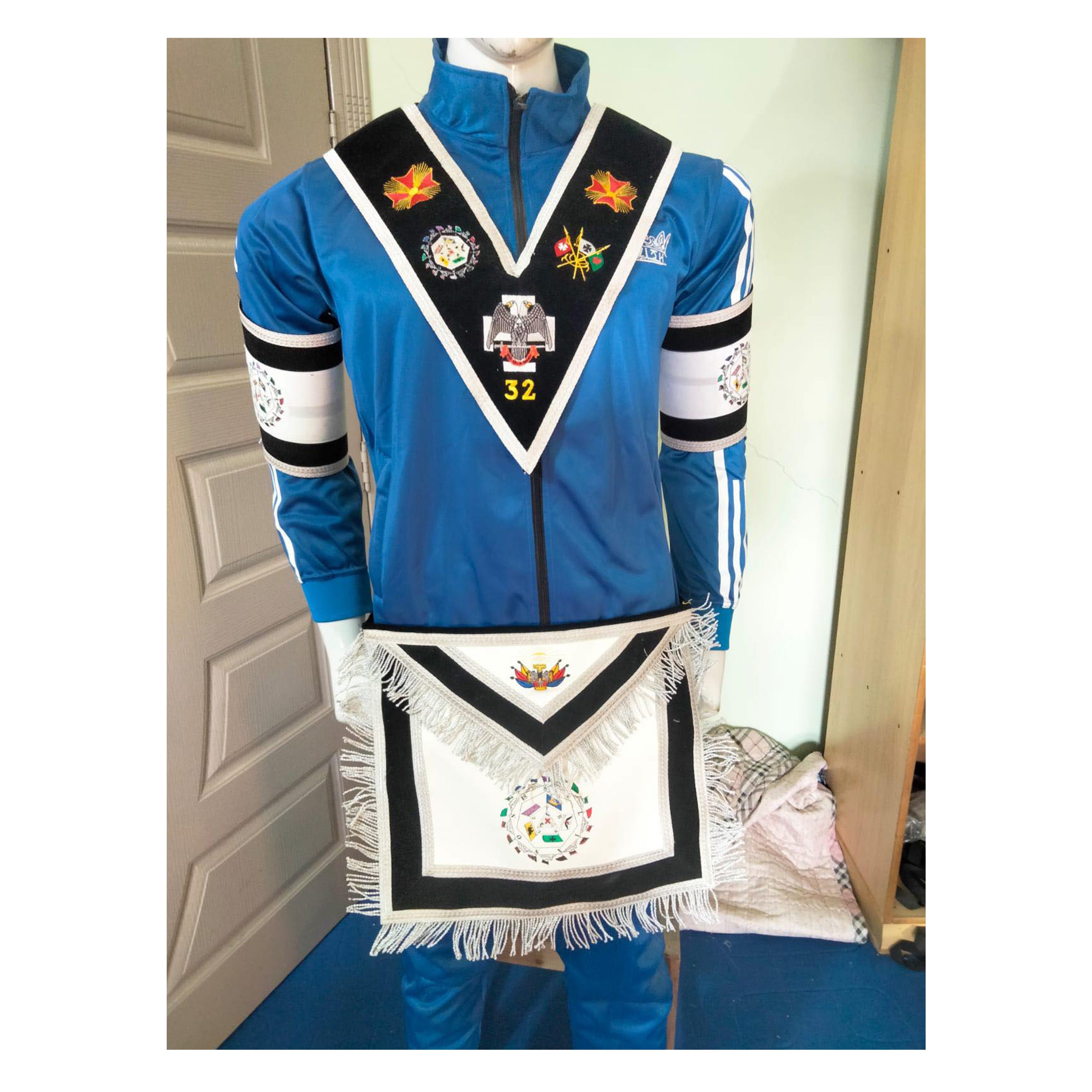 Scottish Rite 32nd Degree Apron With Embroidery Collar & Cuff's Black ...
