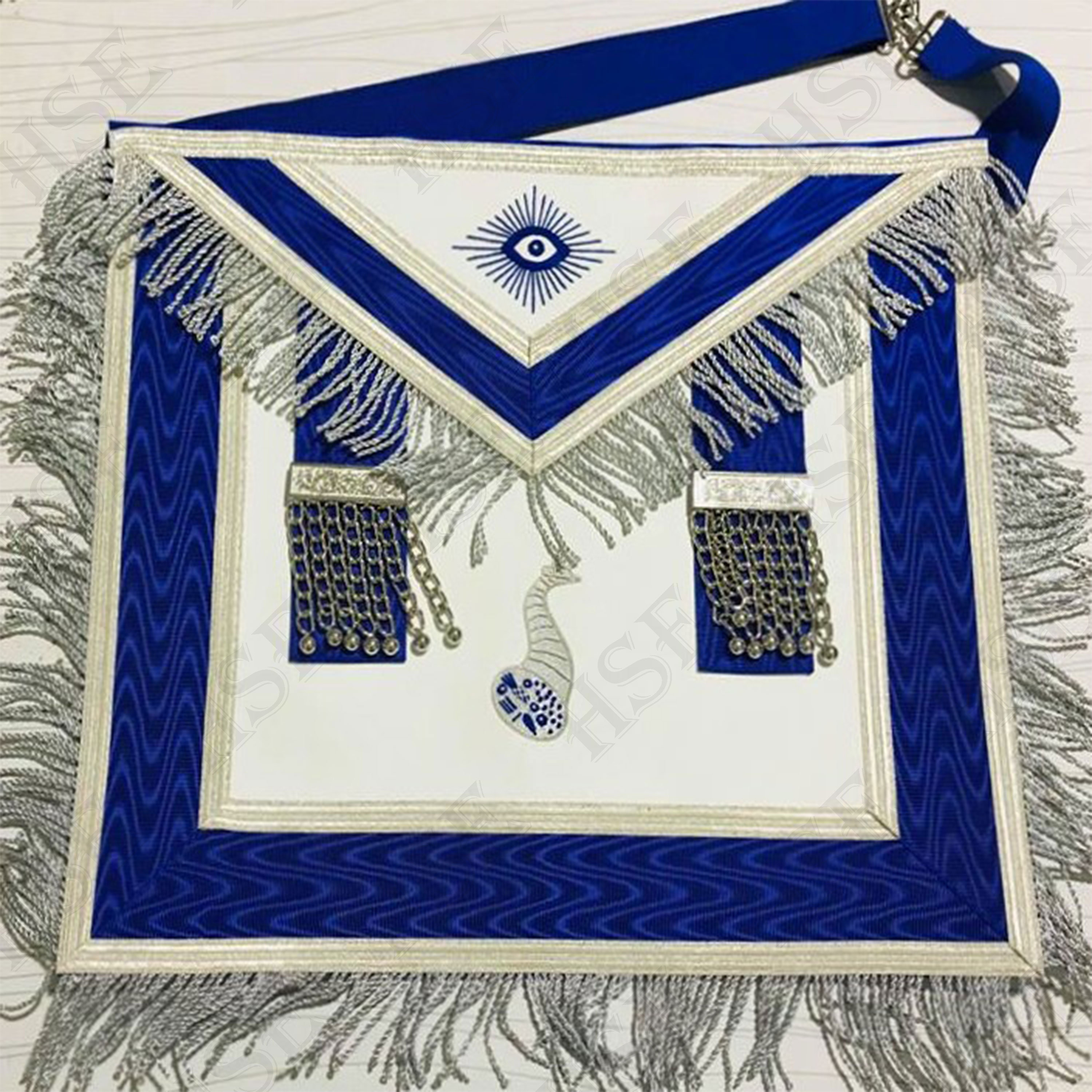 Masonic Regalia Senior Steward Apron Blue With Chain Collar & - Etsy