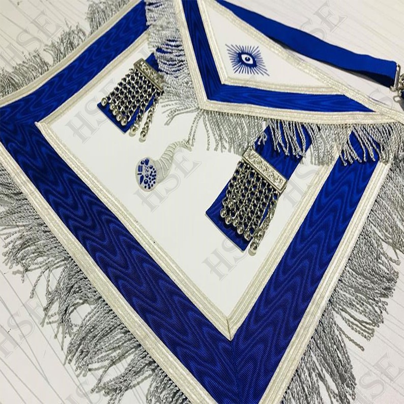 Masonic Regalia Senior Steward Apron Blue With Chain Collar & - Etsy