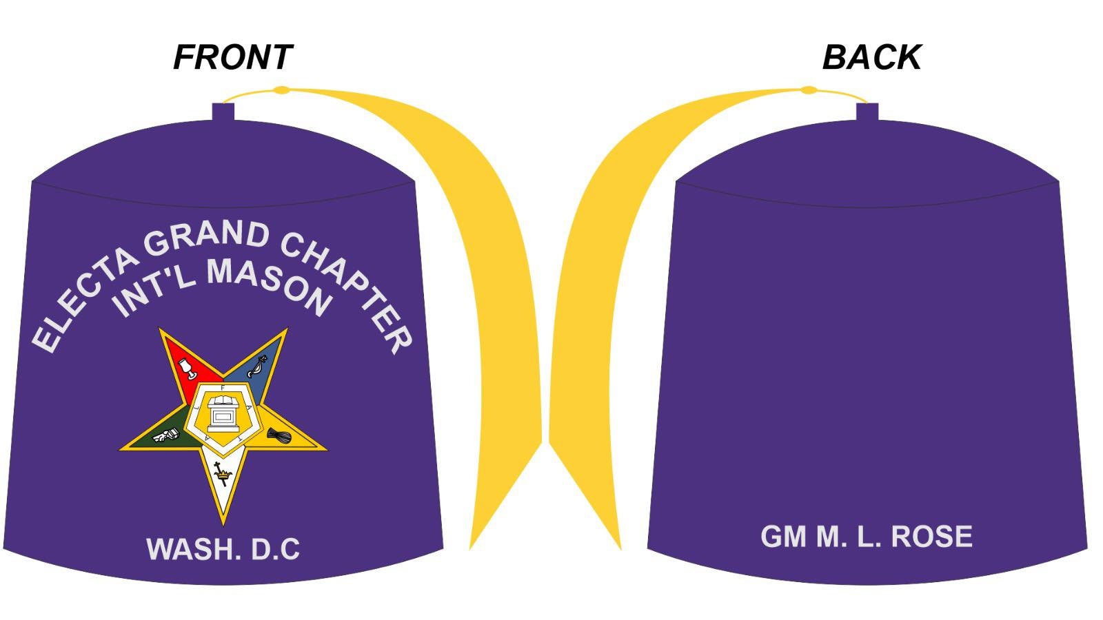 Electa Grand Chapter International Mason Fez Purple With Yellow Tassel ...