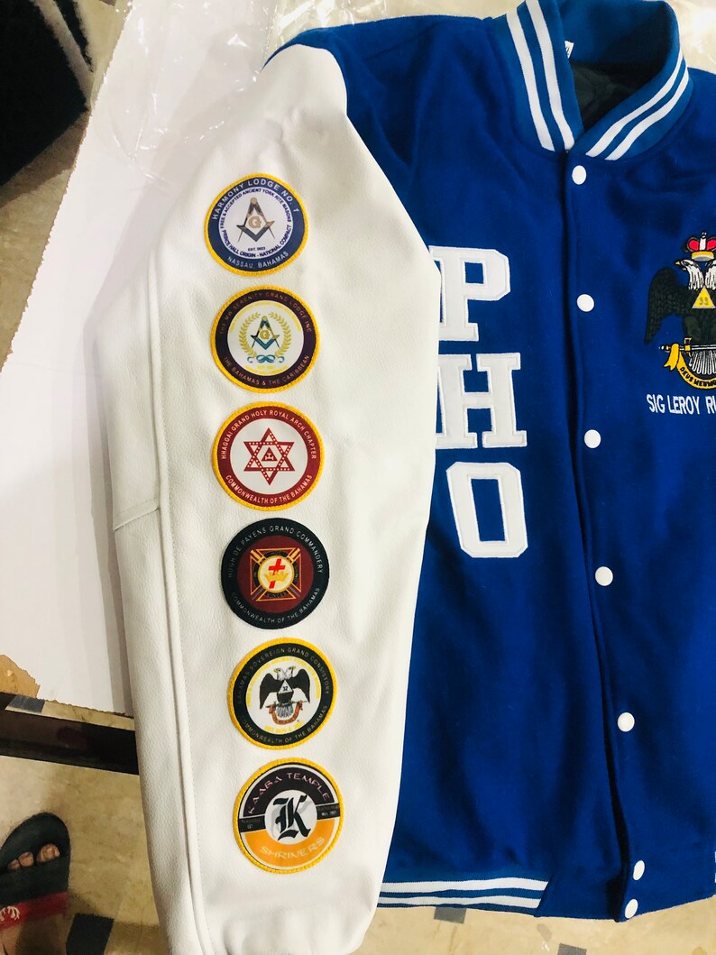 Customised Jacket Scottish Rite 33rd Degree All Masonic Emblems on ...