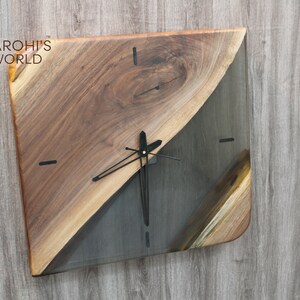 Big Sized Wooden Wall Clock, Walnut Wood Clock, Retro Wall Clock, Wood ...