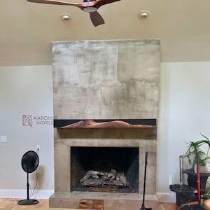 Fireplace Mantel of Walnut Wood and Epoxy Resin, Made to Order - Etsy