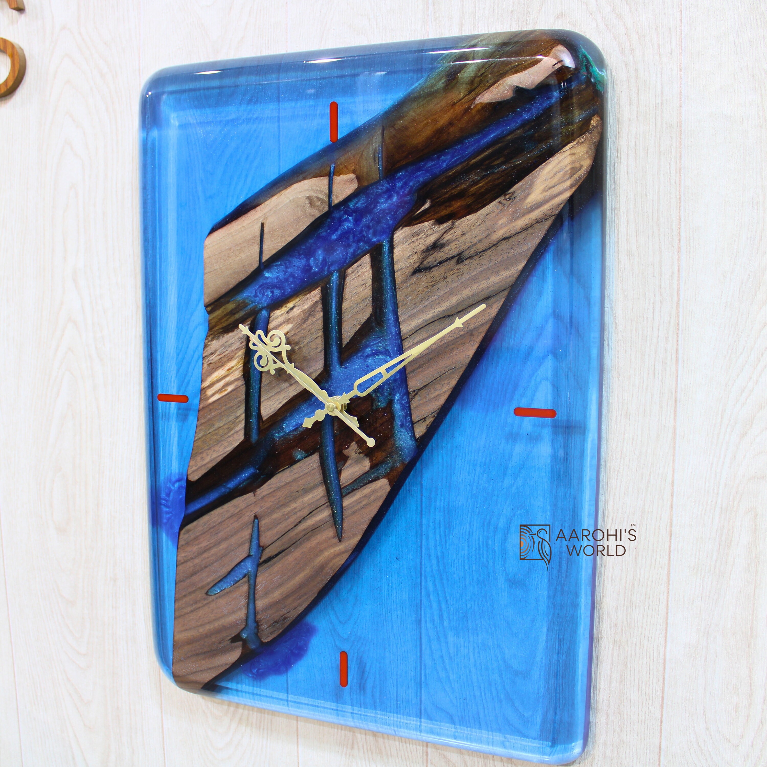 Wooden Wall Clock Walnut Wall Clock Wood Resin Clock Epoxy Clock Made to Order - Etsy