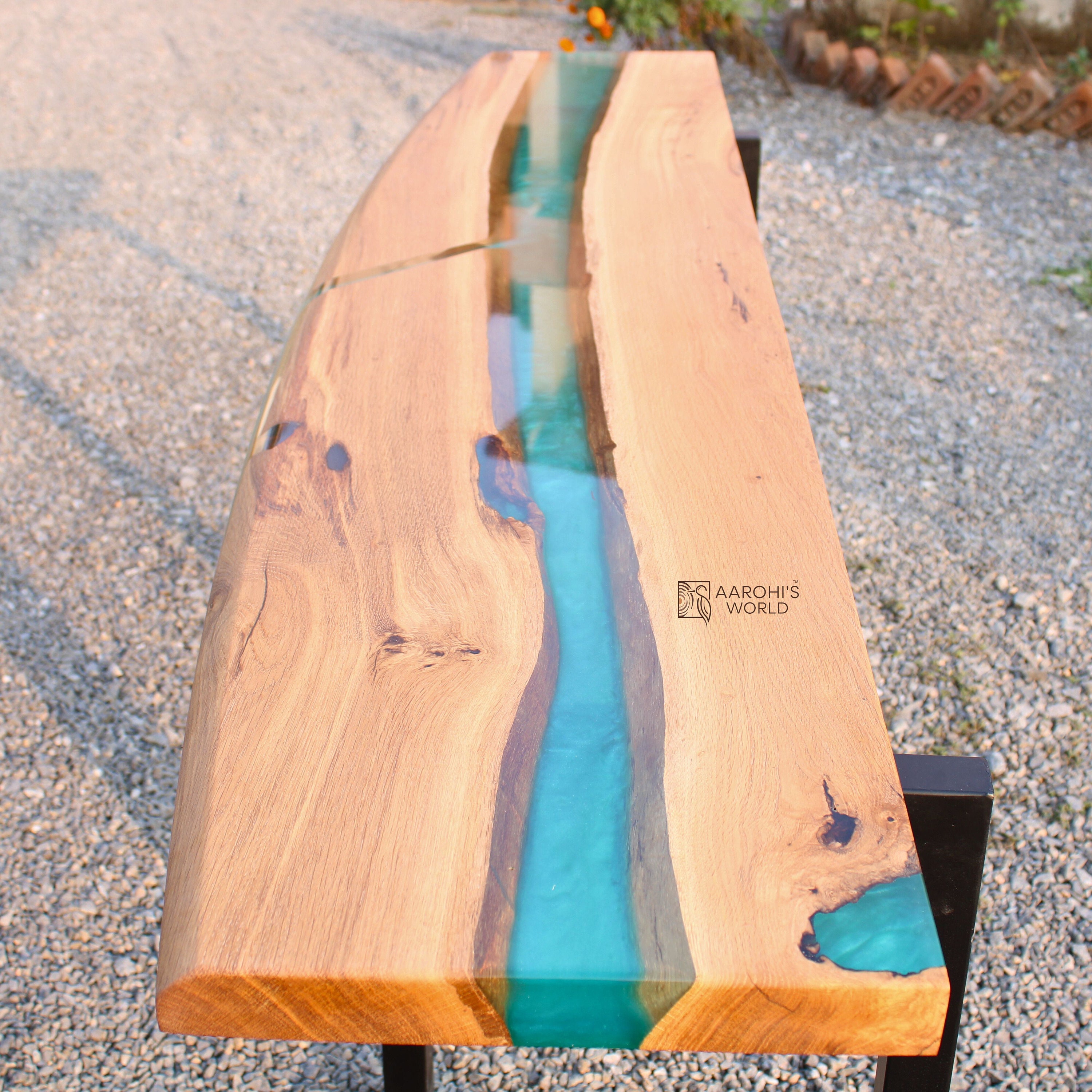 Entry Way Table Top of Epoxy Resin and Oak Wood, Made to Order - Etsy