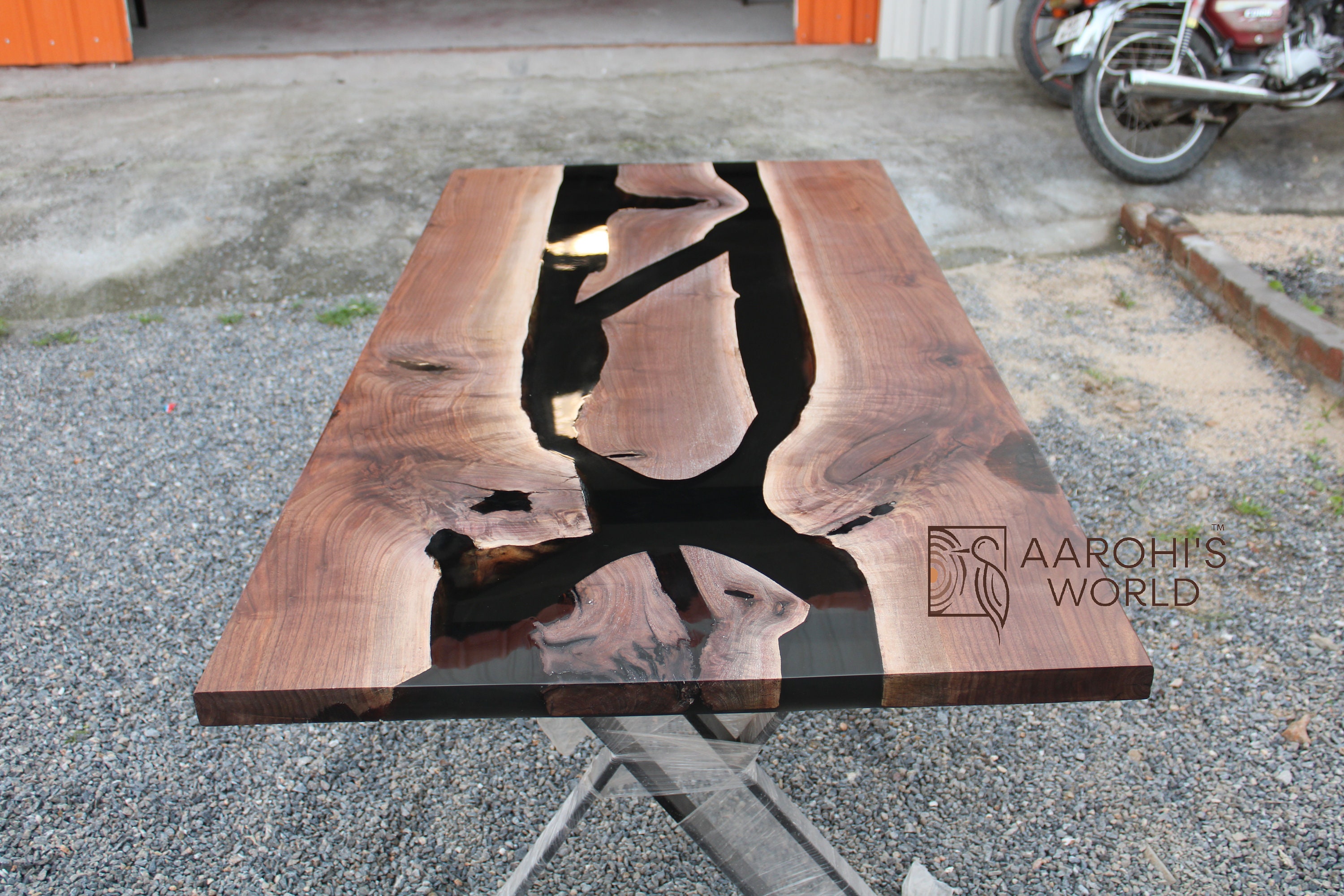 Walnut Wood Epoxy Resin Table, Office-dinning Table, Made to Order - Etsy