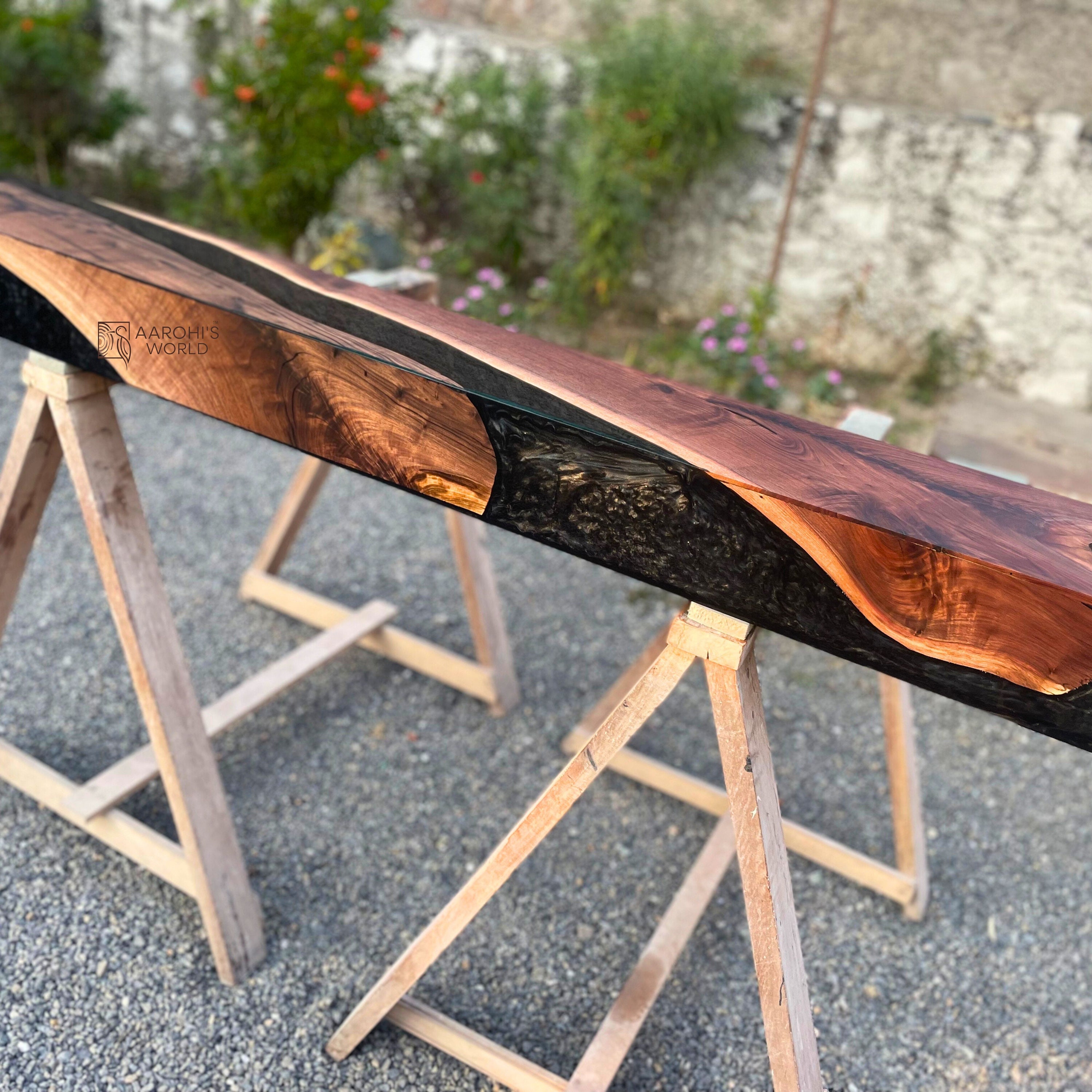 Fireplace Mantel of Walnut Wood and Epoxy Resin, Made to Order - Etsy