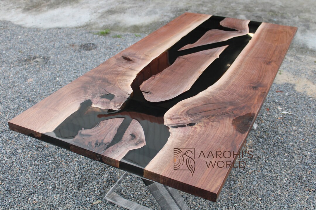Walnut Wood Epoxy Resin Table, Office-dinning Table, Made to Order - Etsy