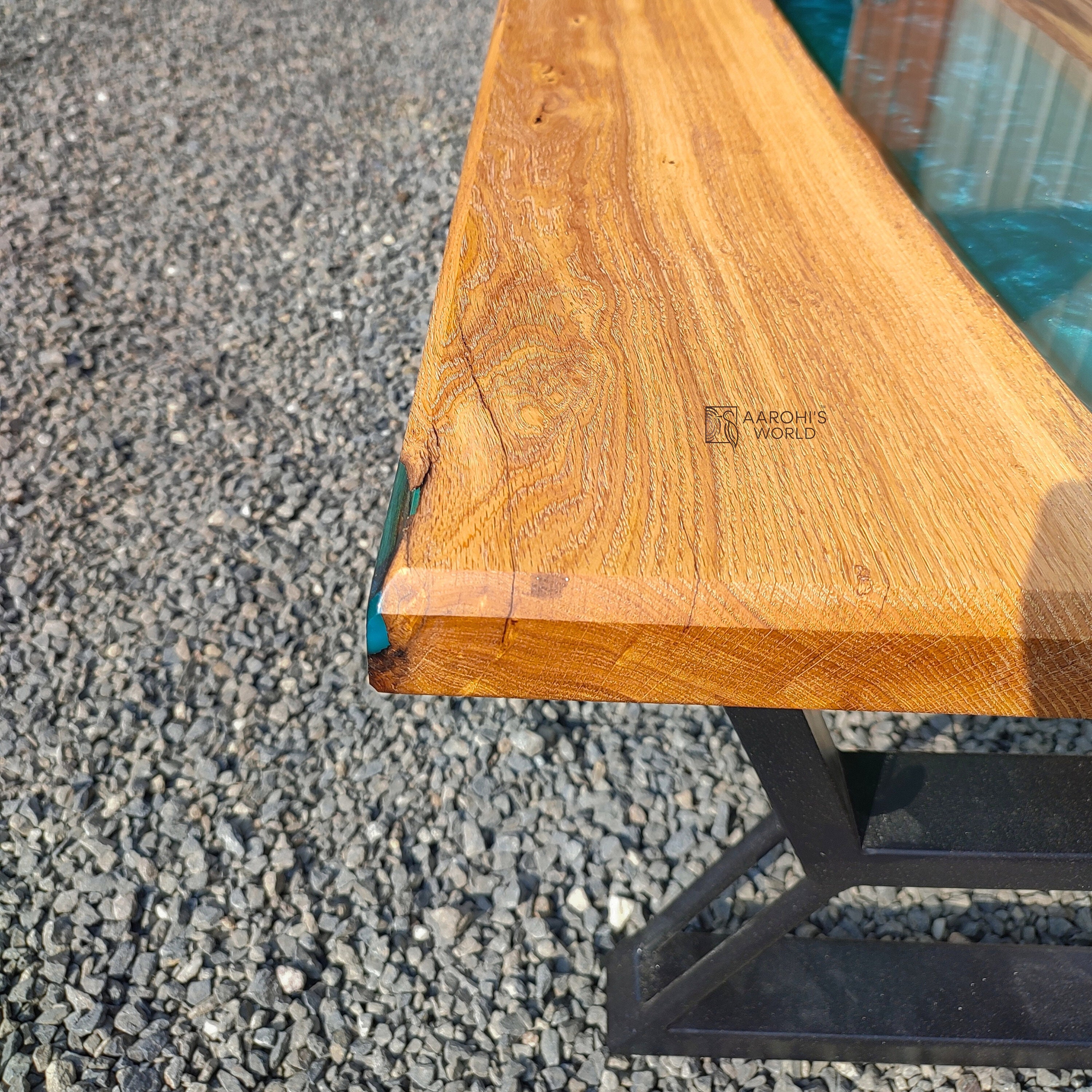 Epoxy Resin Coffee Table of Oak Wood, 30x18 Inch - Etsy