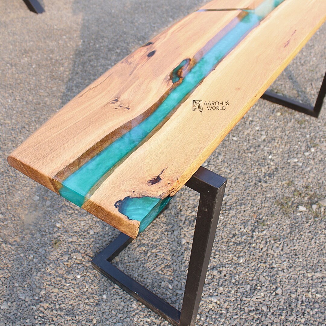 Entry Way Table Top of Epoxy Resin and Oak Wood, Made to Order - Etsy