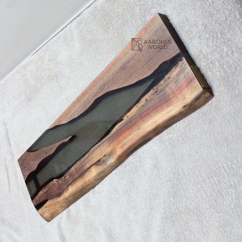 Wall Shelf of Epoxy Resin and Walnut Wood, Floating Wall Shelf - Etsy UK