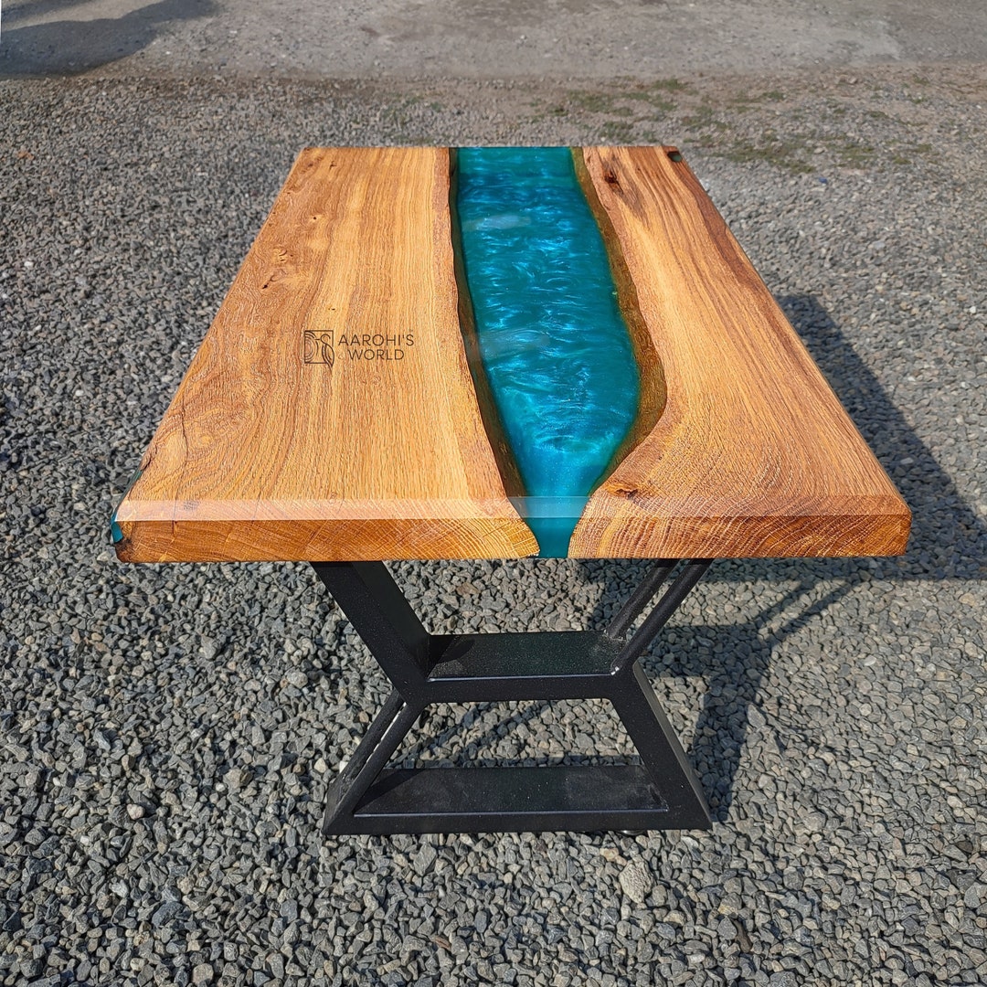 Epoxy Resin Coffee Table of Oak Wood, 30x18 Inch - Etsy