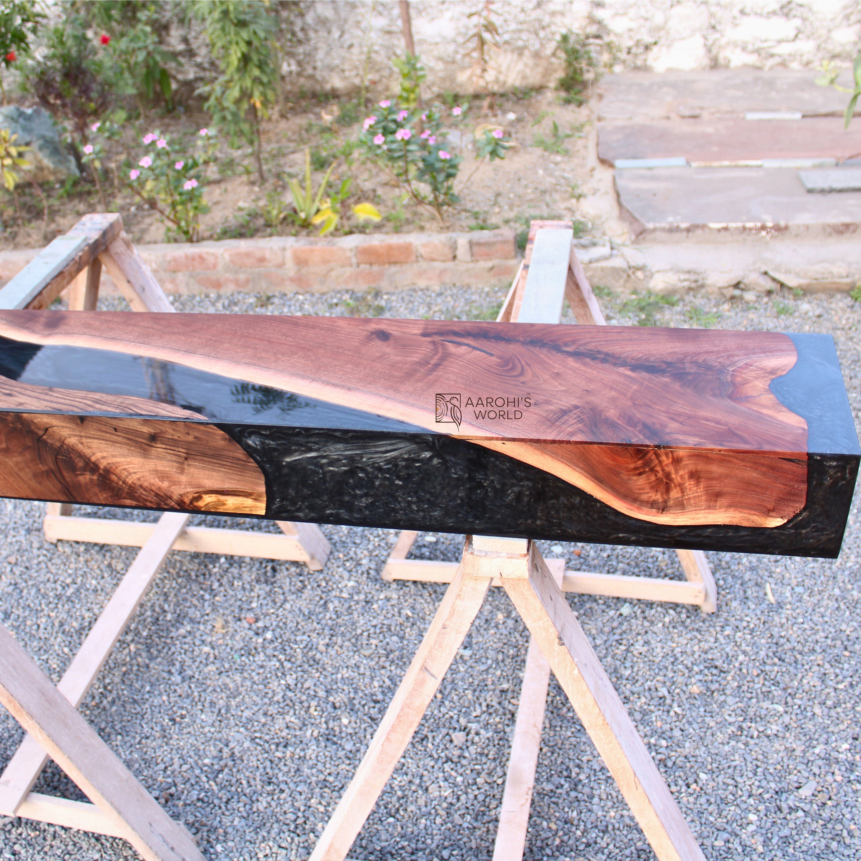 Fireplace Mantel of Walnut Wood and Epoxy Resin, Made to Order - Etsy